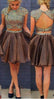 2 Pieces Brown Homecoming Dress Freshmen Prom Dress For Teens
